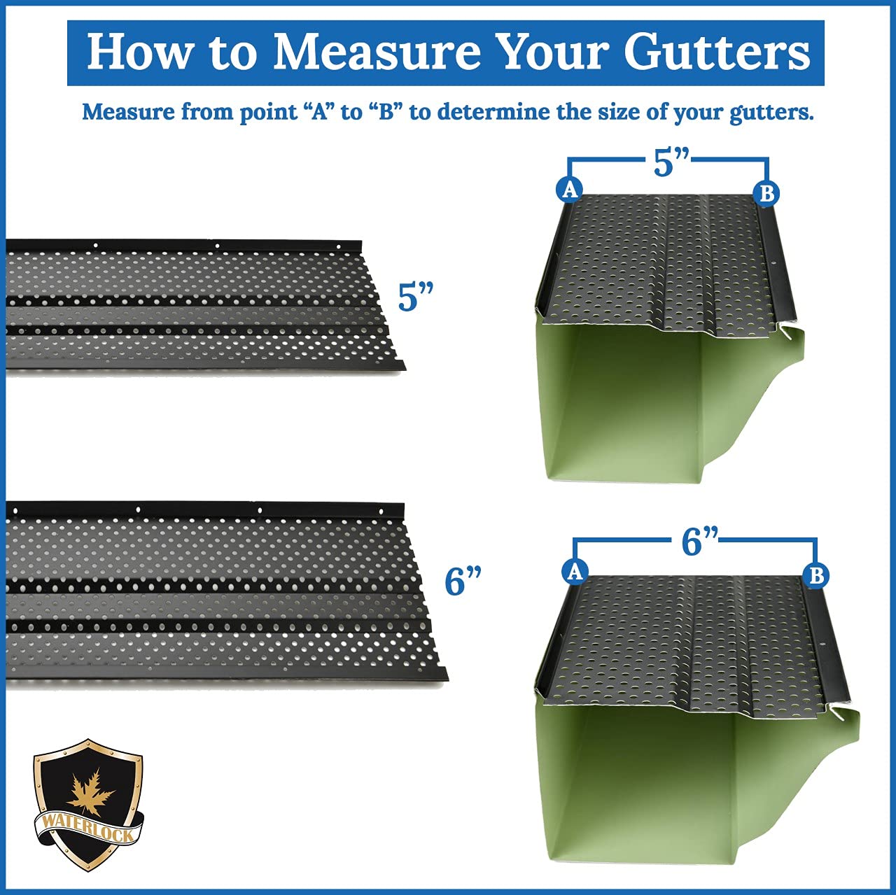 Waterlock 6" Gutter Guards Leaf Protection, Domestic Aluminum Gutter Covers 6 Inch (28 Feet, High-Gloss White)