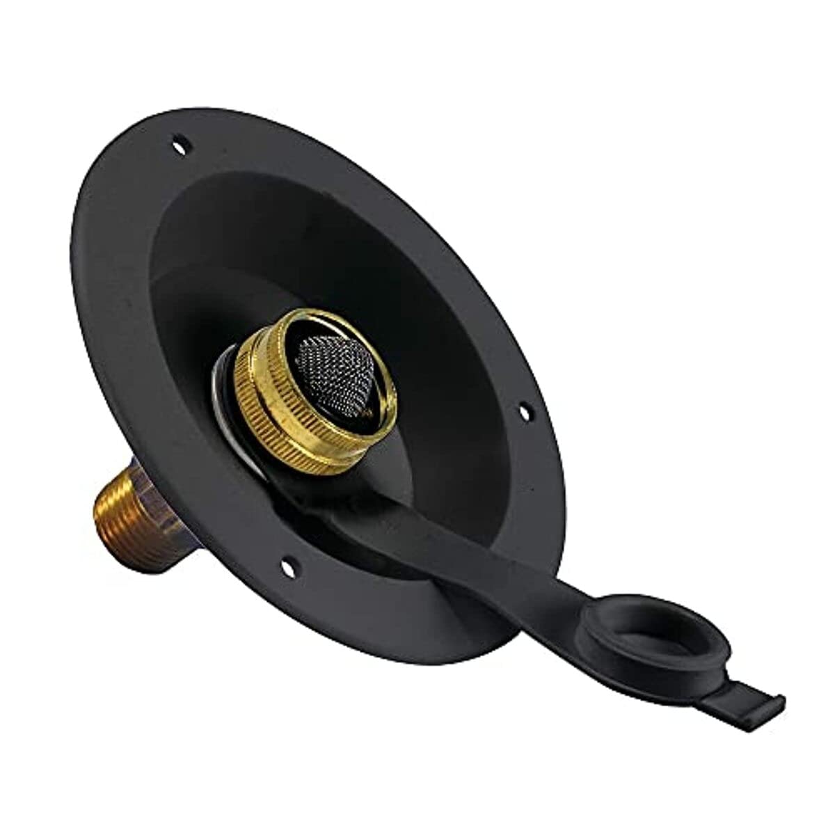 THETFORD|B&B Molders RV Replacement Parts and Accessories Camper City Water Inlet Fill Dish with Brass Check Valve Black PN 94219