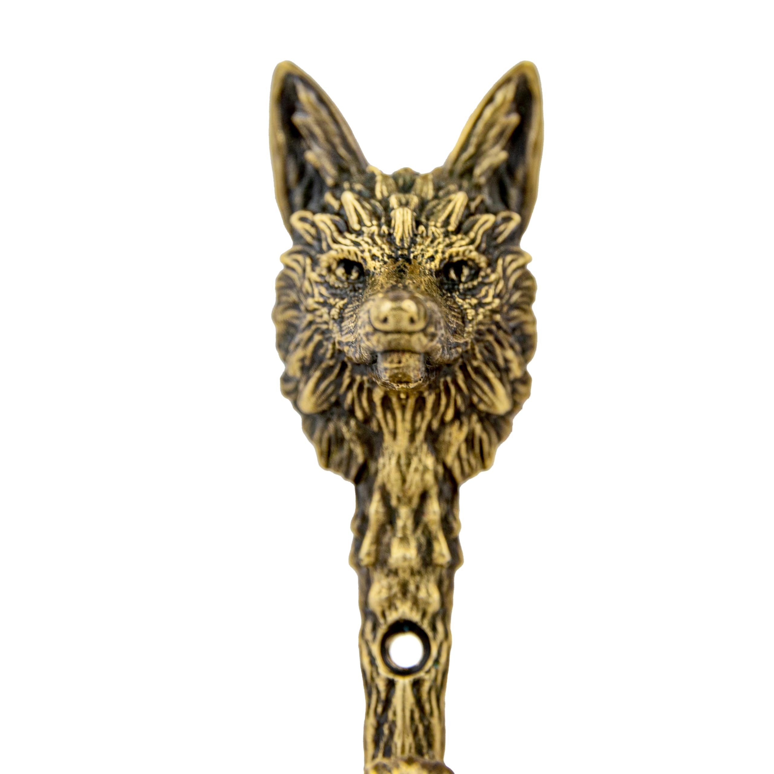 Solid Brass Fox Hook β Large Size, Handcrafted with Exquisite Fox Head Shape and Functional Tail.