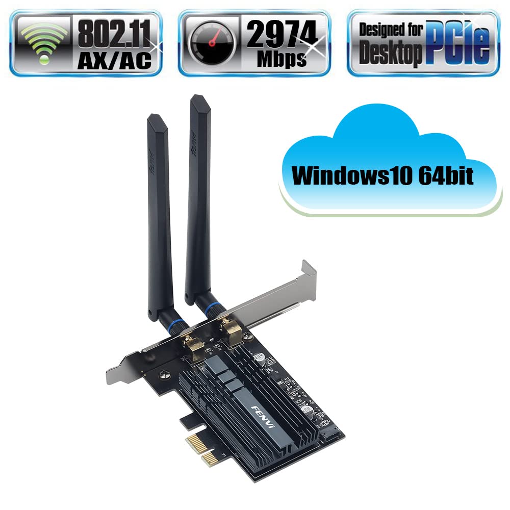 WiFi 6 AX200 PCI-E WiFi Card BT5.2 Dual Band AX3000Mbps Desktop AX200NGW 802.11ax 5Ghz 2.4Ghz 160MHz MU-MIMO Next-Gen Wireless Network Adapter for Gaming Fans OFDMA Miracast Only Support Windows 11 10