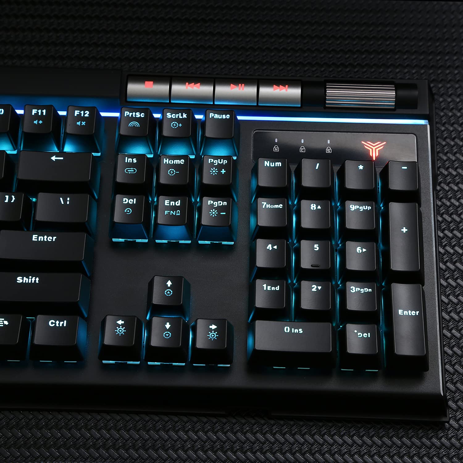 teamwolf VOIDRAY EX Mechanical Gaming Keyboard Blue Switches Media Keys RGB Breath Changing Backlight Anti-Ghosting with 2 USB Ports
