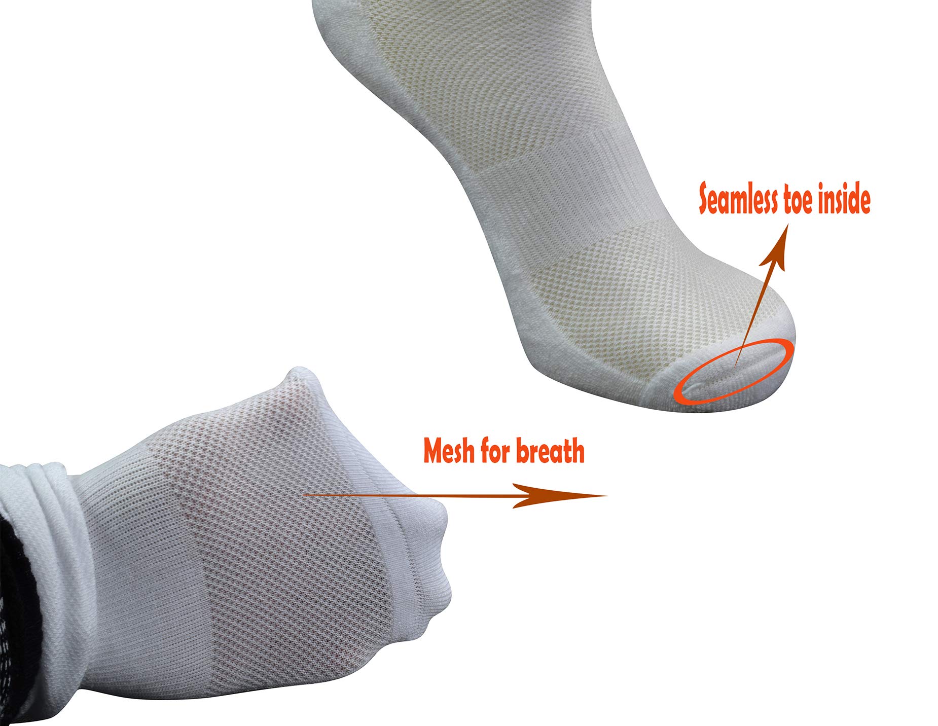 Yomandamor 5 Pairs Mens Bamboo Walking Socks Cushion Sports Quarter Seamless Socks