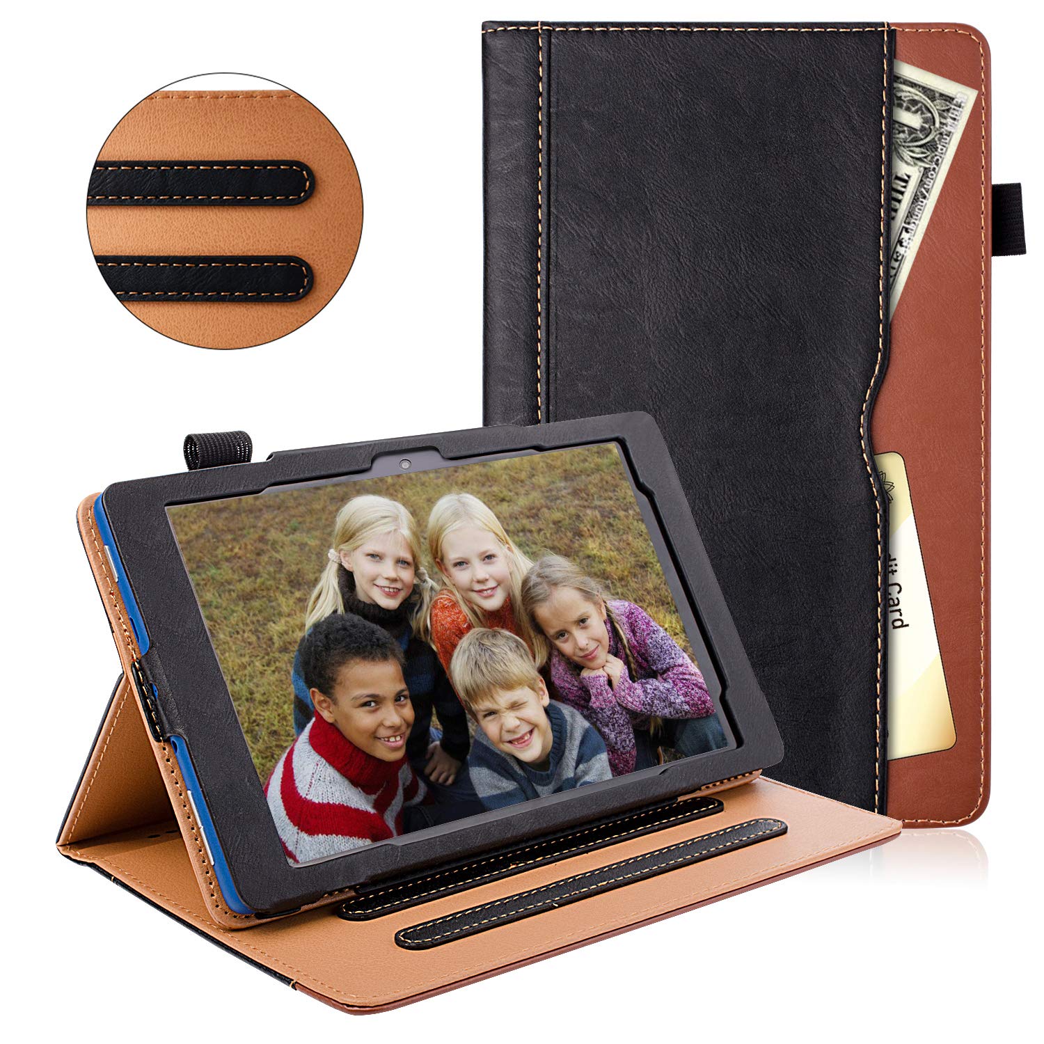 ZoneFoker Case for All-New Fire HD 8 Tablet(10th Generation,2020 Release)& Fire HD 8 Plus Tablet, PU Leather Folio Case Multi-Angle Viewing Smart Auto Wake/Sleep Cover with Stylus Holder