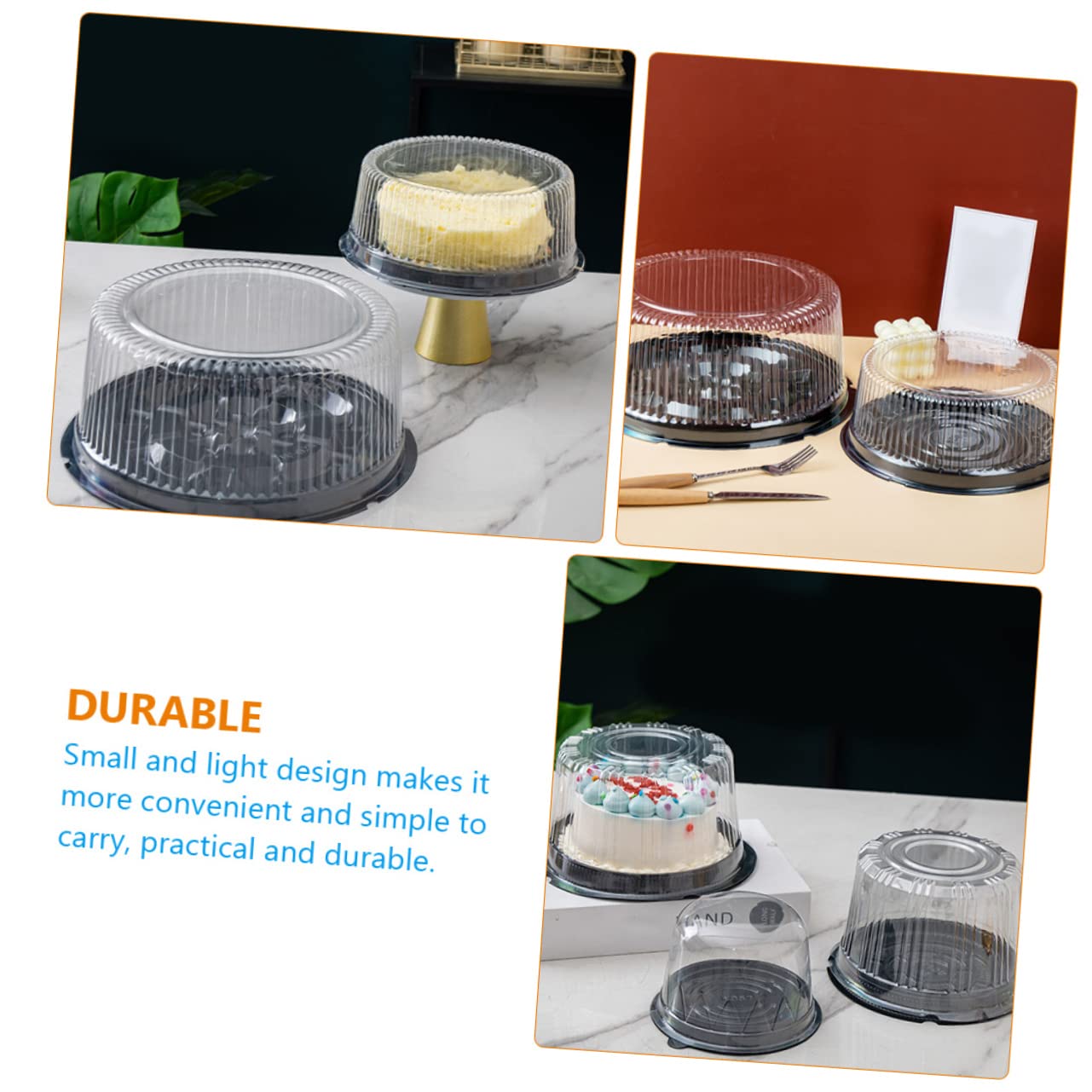 SOLUSTRE 10pcs Packing Box Cake Box Muffin Dome Cases Cake Container Take Out Cake Carrier Transparent Cake Clear Cake Carrier Cake Display Containers Strawberry Box Portable Child Plastic