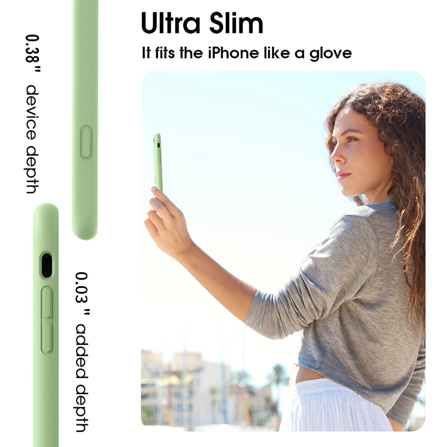 Vooii for iPhone 11 Pro Case, Soft Liquid Silicone Slim Rubber Full Body Protective iPhone 11 Pro Case Cover (with Soft Microfiber Lining) Design for iPhone 11 Pro - Matcha