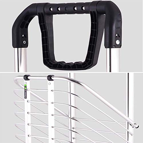 YGCBL Multifunction Portable Hand Trucks,Trolleyshopping Trolley Foldable Dual Use Aluminum Alloy Climbing Shopping Cart 8 Rounds Crystal Wheel, Load 35 Kg, 2 Styles,Blue-B
