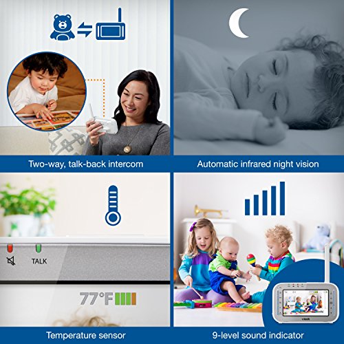 VTech VM346 Bear Video Baby Monitor with Automatic Infrared Night Vision, Soothing Sounds & Lullabies, Temperature Sensor & 1,000 feet of Range
