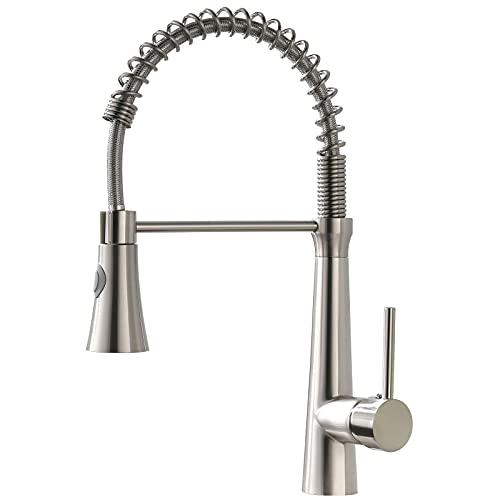 WANMAI Kitchen Faucets with Pull Down Sprayer Single Handle High Arc Kitchen Sink Faucet, Brushed Nickel Kitchen Faucet