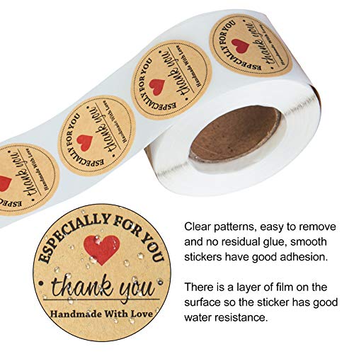 Thank You Stickers, 500 Pcs 1.5" Round Thanksgiving Stickers for Kids Gift Wrapping Decoration Cards Envelopes Merchandise Sealing Decoration