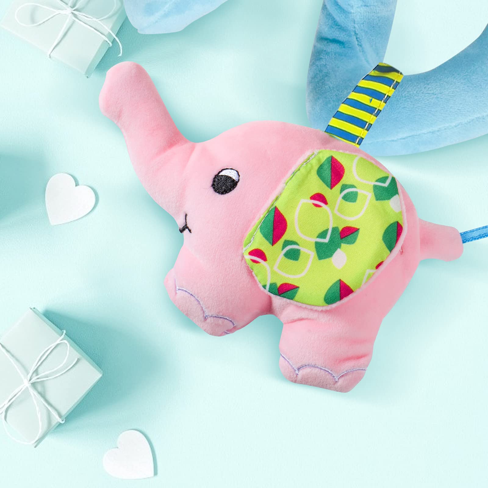 VX-star Baby Pram Crib Ornament Hangings Blue Cute Little Elephant Shape Design Spiral Plush Toys Stroller and Travel Activity Toy