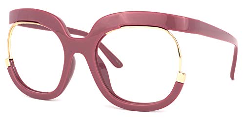 VOOGLAM Oversized Red Square Eyeglasses Glasses for Women with Clear Lens Fredia OX739865-05