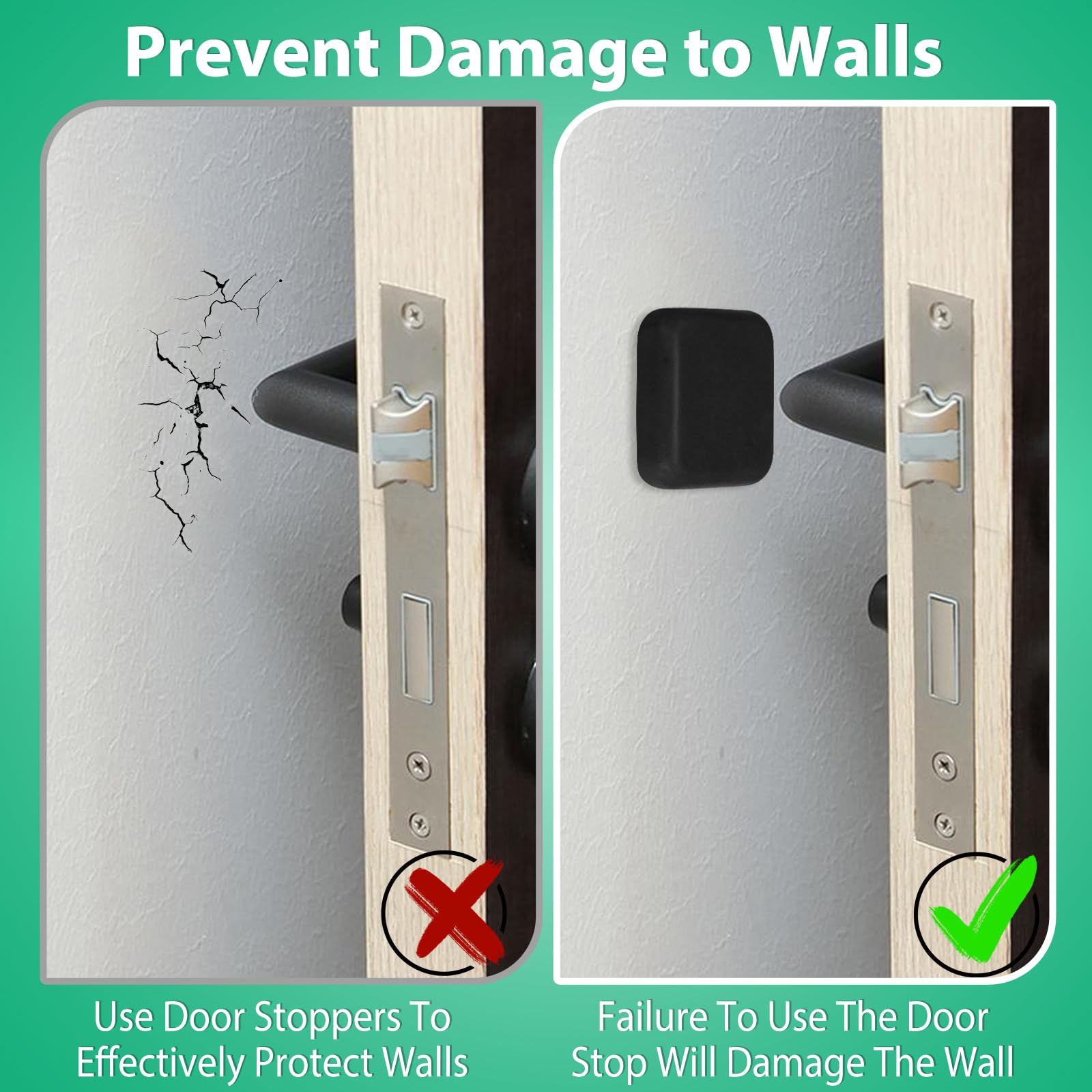 WLLHYF Door Stoppers Wall Protector, 6pcs Soft Silicone Self Adhesive Crash Pad Thickened Door Handle Bumper Door Knob Guard for Home Office Walls