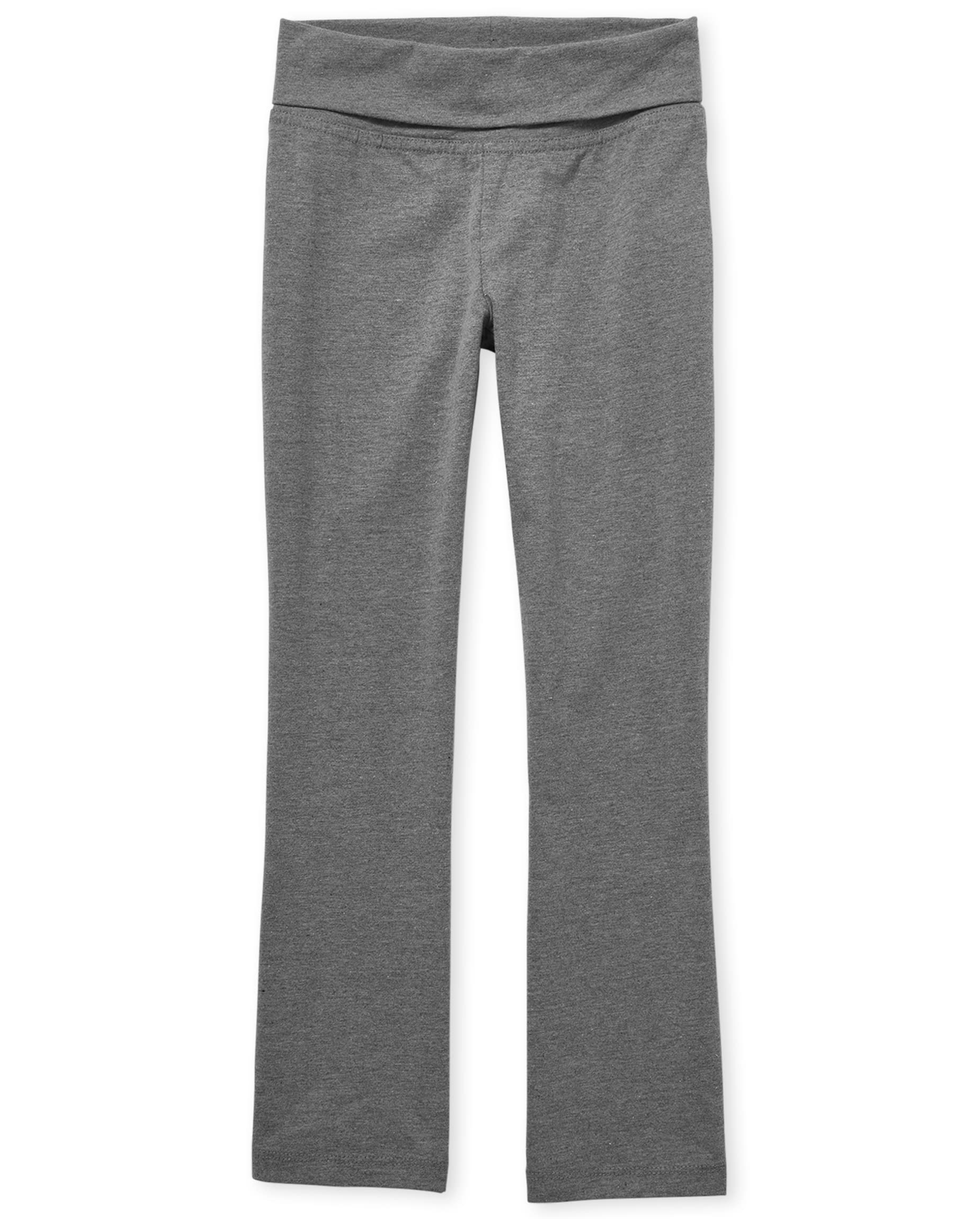 The Children's Place girls Uniform Active Foldover Waist Pants, Heather Gray Single, X-Large US