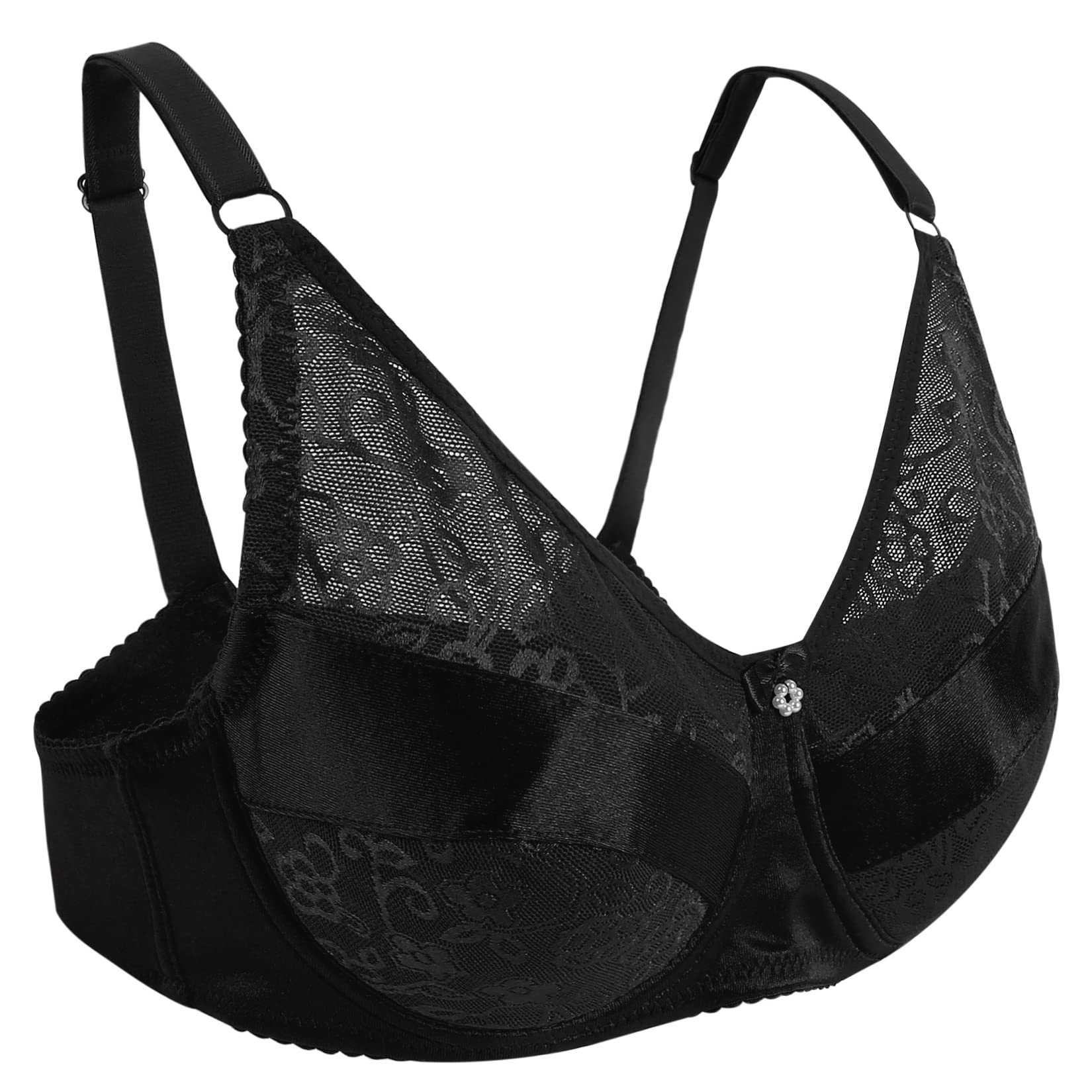 Vollence 34/75 Pocket Bras for Silicone Breast Forms False Forms Underwear Insert Mastectomy Patient -Black