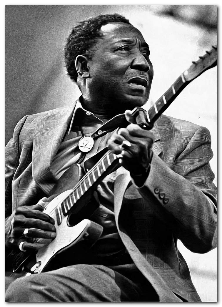 Wall Décor Muddy Waters Canvas Poster (13 x 19 Inches) | Ready to Frame for Office, Living Room, Dorm, Kids Room, Bedroom, Studio, Printed On Real Cotton Canvas