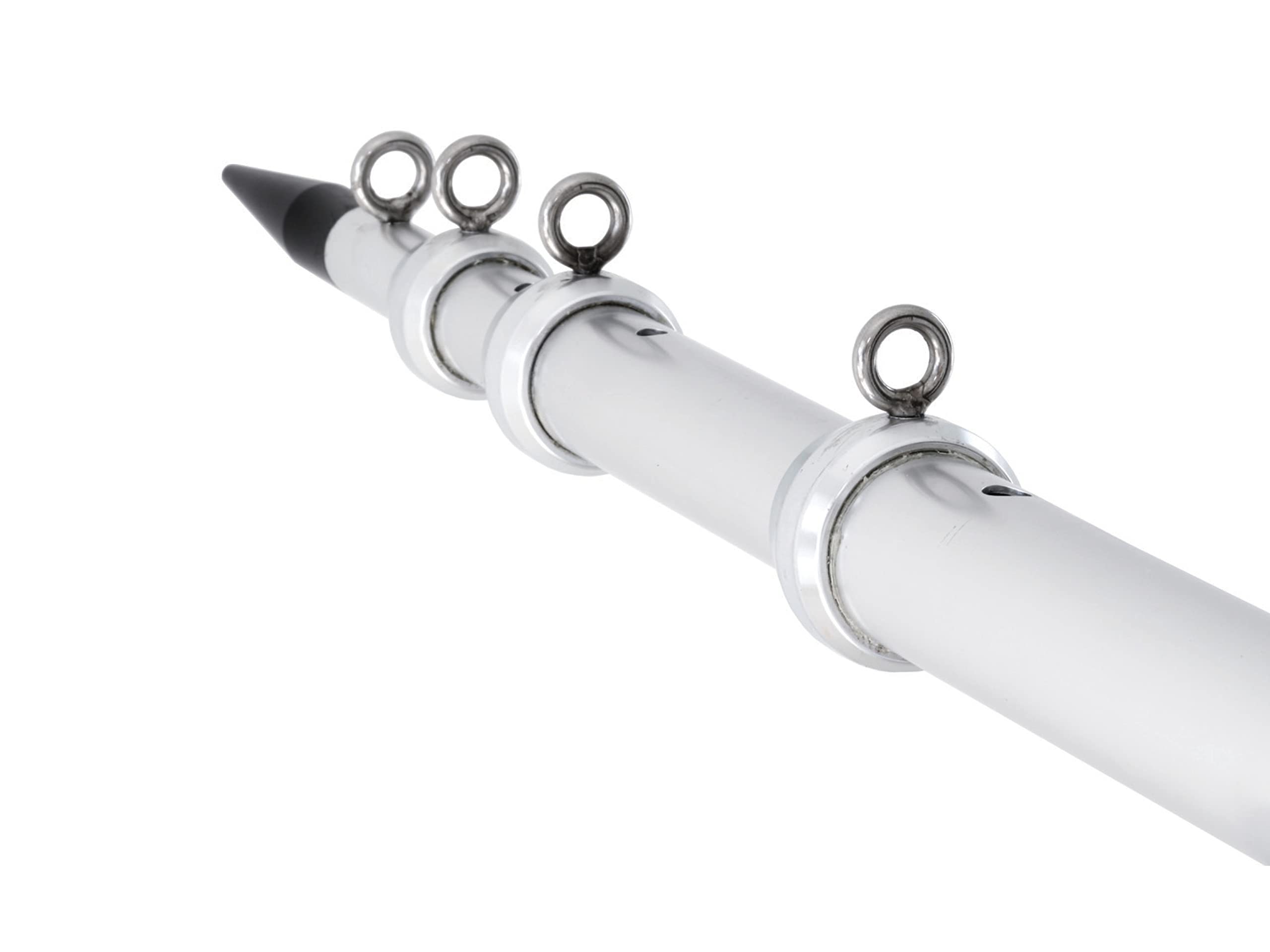 Tigress XD Telescoping Aluminum 18’ Outrigger with 1-1/2" Base OD, Ideal for Sport Fishing Boats up to 40 feet, Features Tigress XD 316 Stainless Steel for Durability, Silver