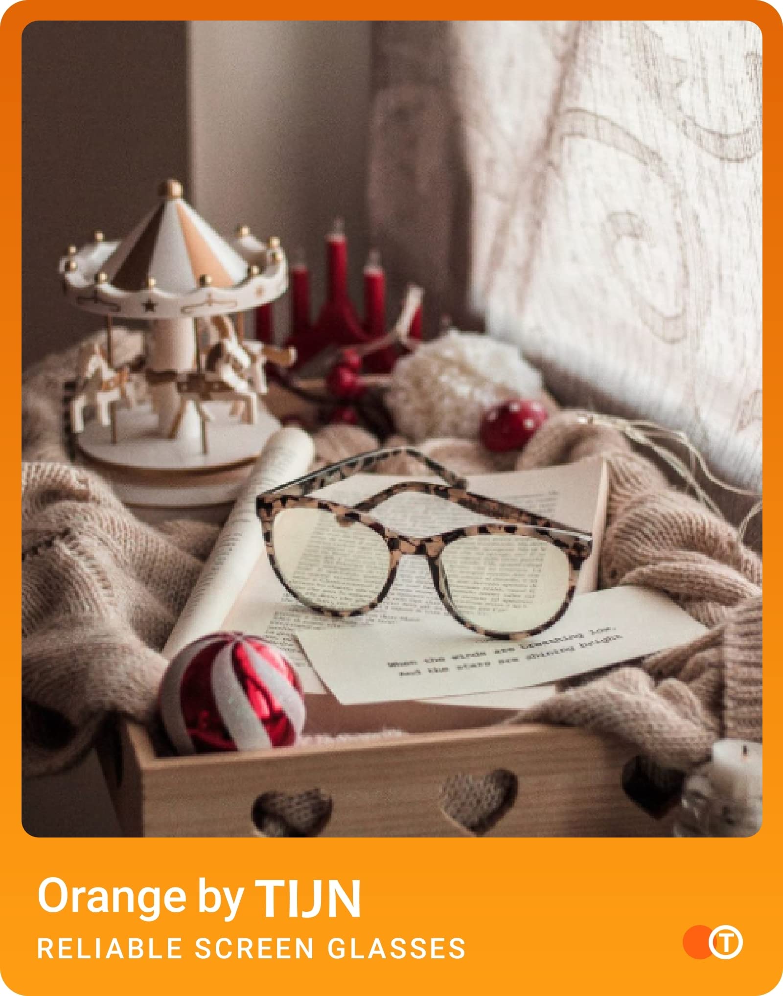 TIJN Blue Light Glasses for Women and Men, Oversized Frame, Anti Eyestrain Clear Computer Gaming Blue Blocker Glasses (Tortoise Shell)