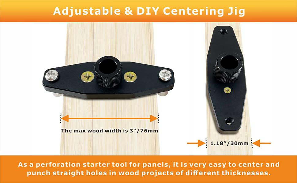 Wdwlbsm Dowel Jig Kit for Floating Shelf Bracket Drill Guide for Straight Holes Self Centering Doweling Jig for Hidden Shelf Brackets Woodworking Drilling