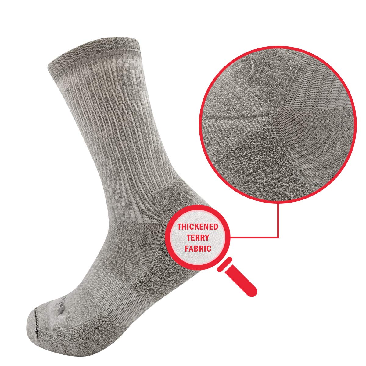 YUEDGE Women's Hiking Socks Moisute Wicking Cotton Athleitc Cushioned Crew Socks Work Boot Socks For Women 6-9