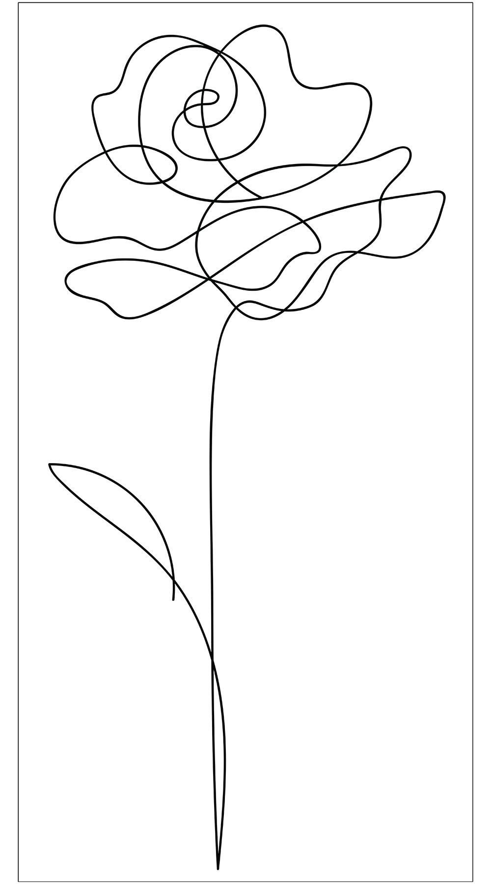WallPops DWPK3616 Sweet Rose Art Kit Wall Decal, Black