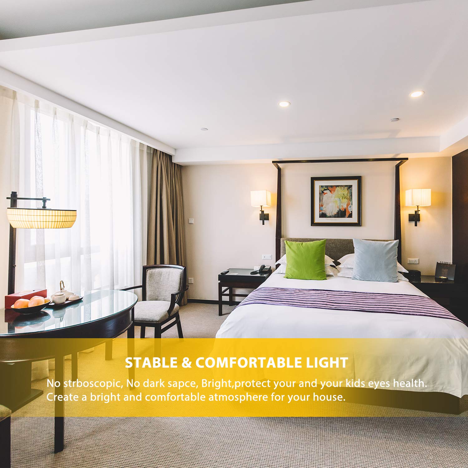 YUIIP E11 LED Dimmable Bulb 6W (50W 60W Halogen Bulbs Equivalent), Warm White 3000K JD E11 Mini Candelabra Base Corn Light Bulb, AC120V for Chandeliers Ceiling Fan Light, (Pack of 4)