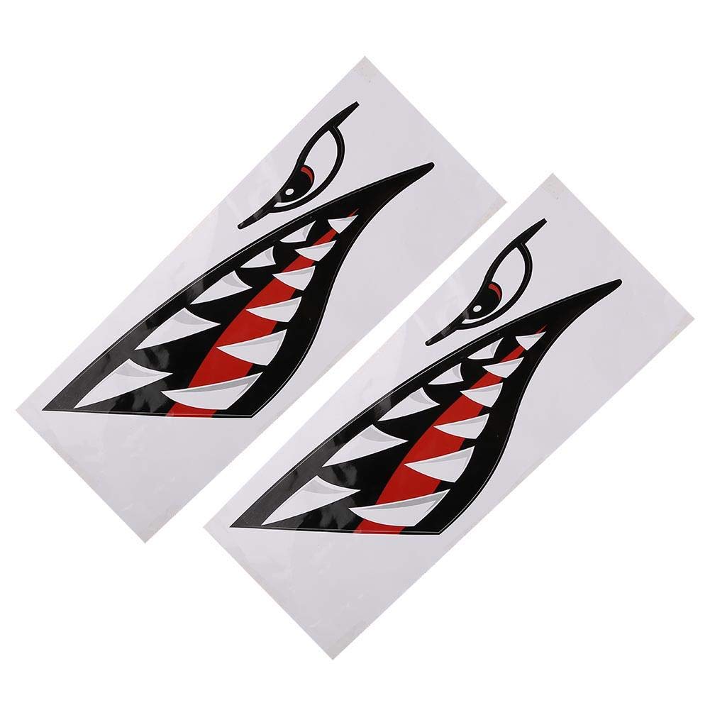 Wbestexercises Shark Teeth Mouth Stickers,2pcs Waterproof DIY Funny Shark Teeth Mouth Sticker Decal Car Kayak Boat Truck Decoration