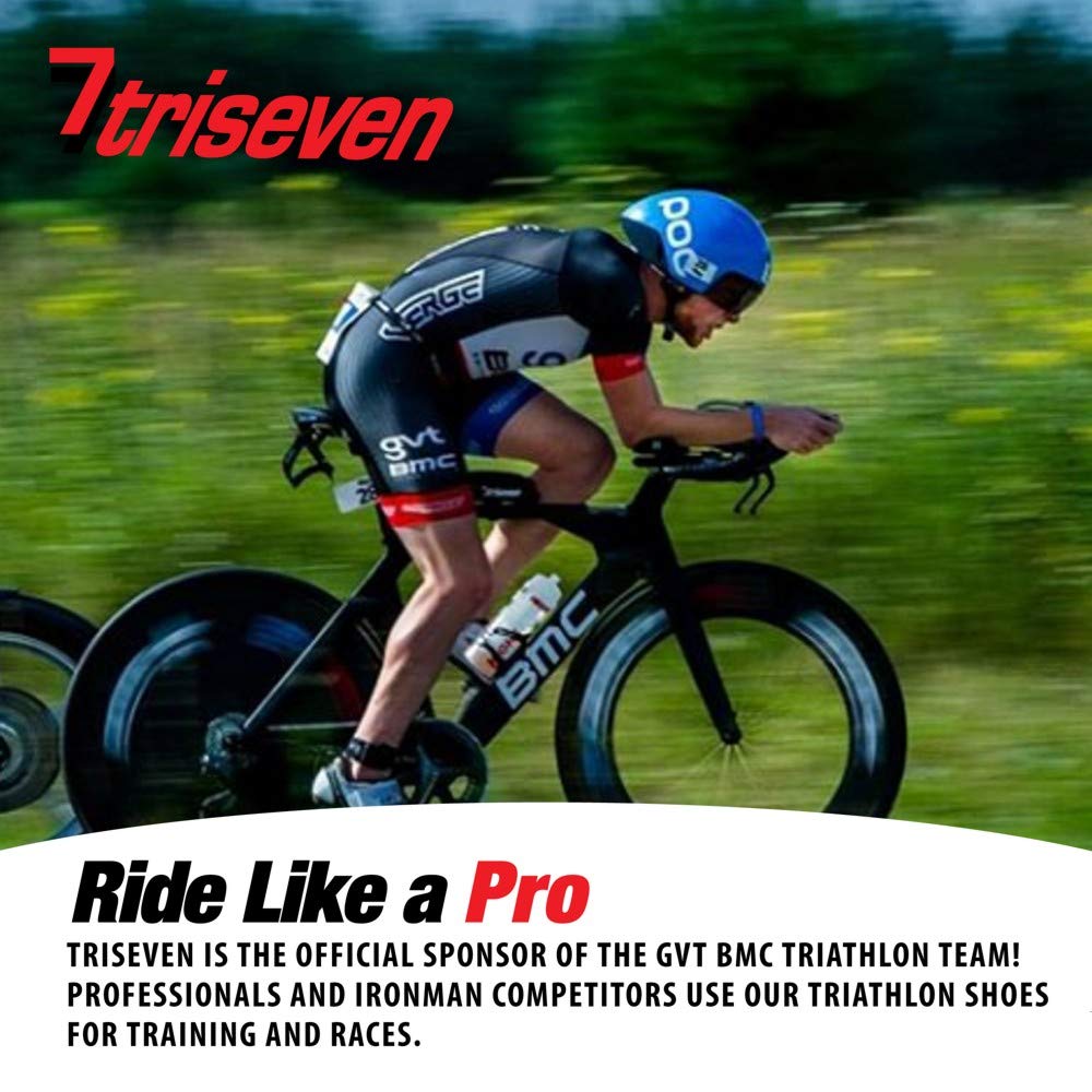 TriSeven Premium Nylon Triathlon Cycling Shoes | Lightweight, Unisex & Fiberglass Sole (10,Fluo)
