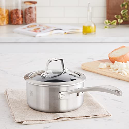 ZWILLING Spirit Ceramic Nonstick Saucepan, 1-qt, Stainless Steel