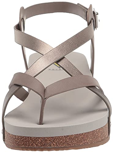VOLATILE Women's Strappy Sandal Wedge, Pewter, 11