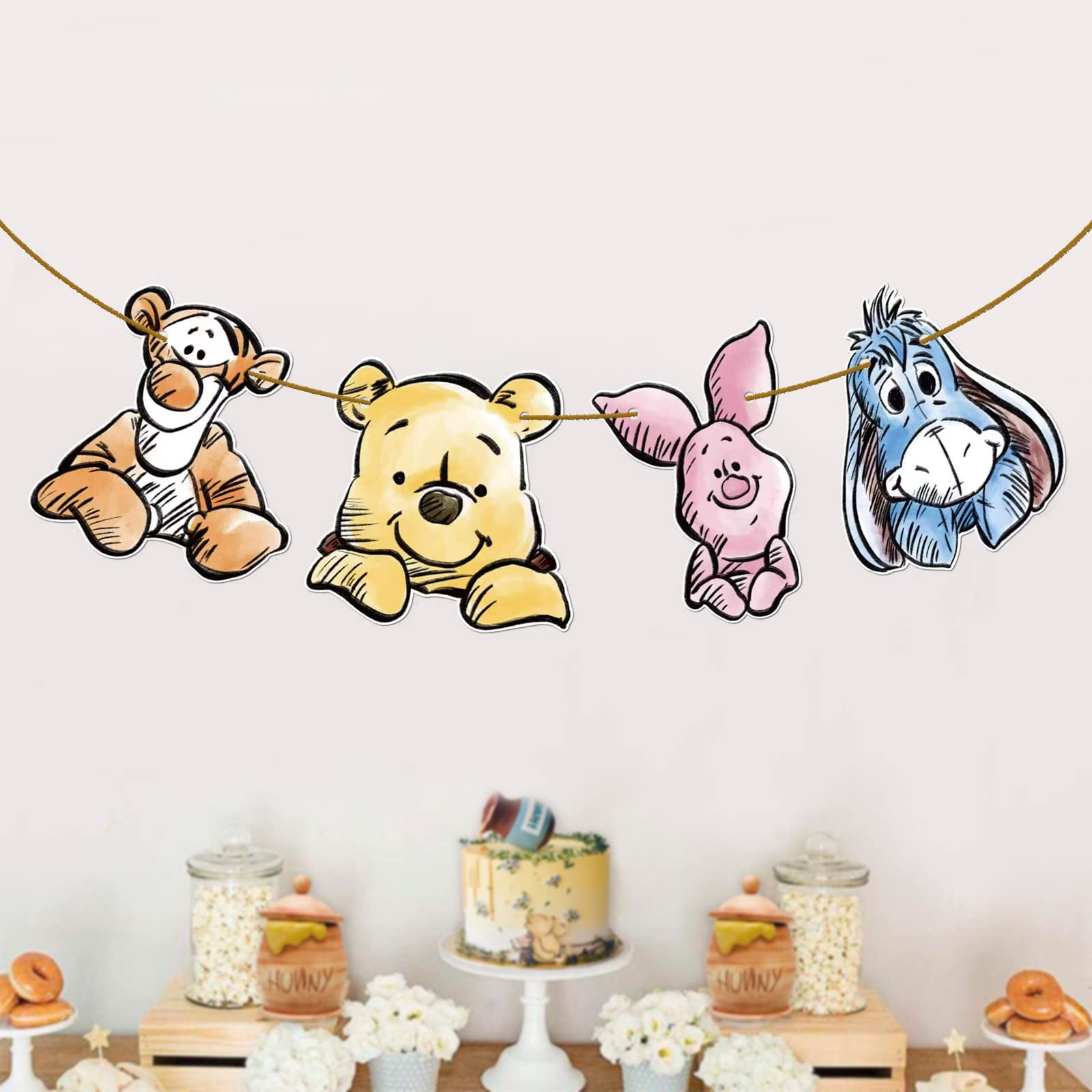 Winnie Banner For The Pooh Baby shower Decorations The Pooh Birthday Banner Winnie and Friends Party Supplies Winnie Theme Party Favor