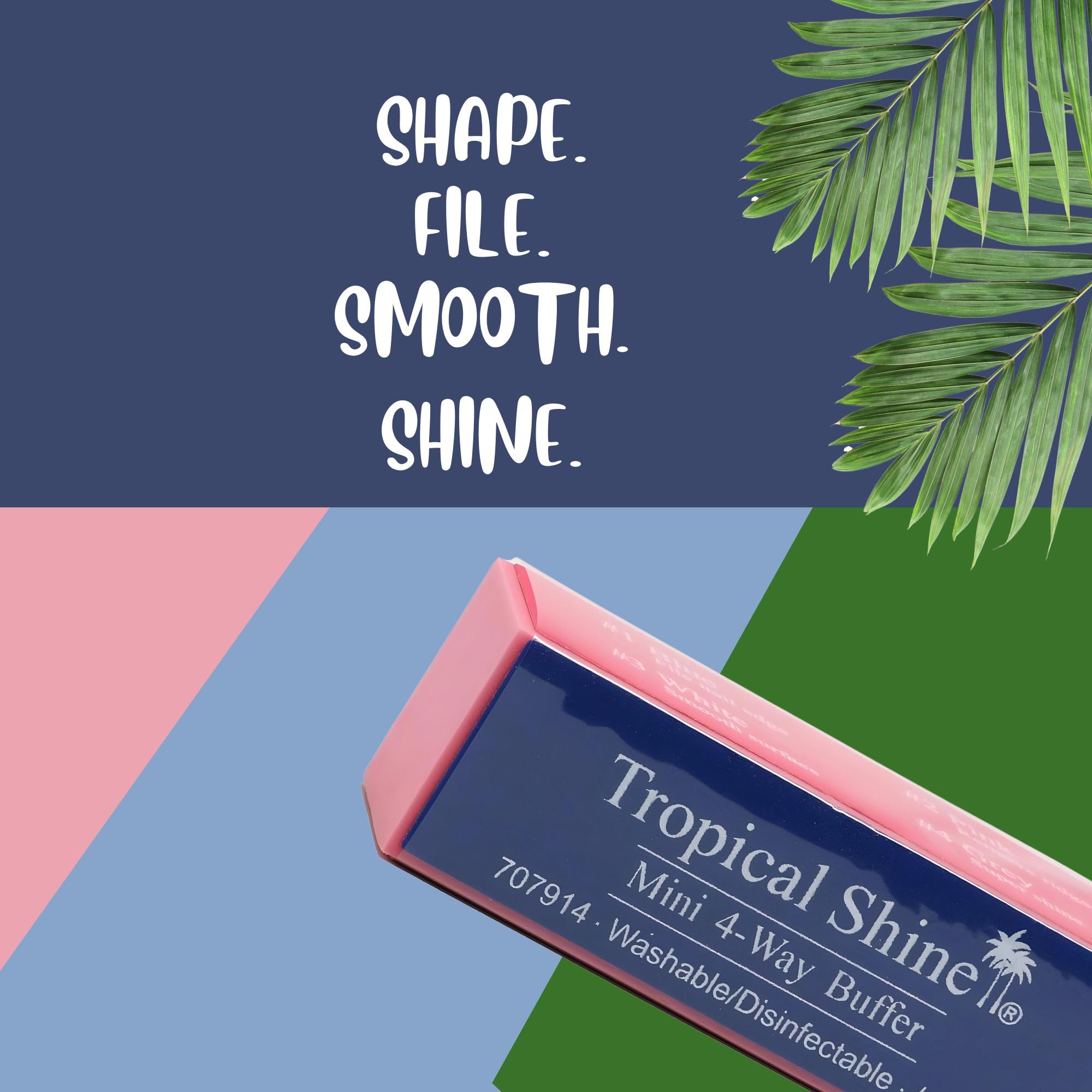 Tropical Shine Mini 4 Way Buffer Block - Professional Nail Buffering Block for Shaping, Smoothing, and Polishing Nails - Compact and Portable Nail Care Accessory (2 Pack)