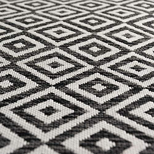 Unique Loom Outdoor Collection Area Rug - Costa Rica (7' 1' x 10' Rectangle, Charcoal Gray/ Ivory)