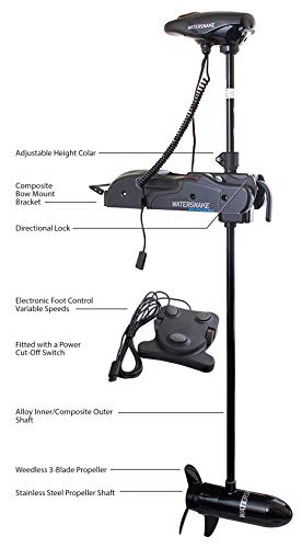 Watersnake - Shadow Bow Mount Foot Control Motor (44-Pound Thrust, 48-inch Shaft, 12-Volt)