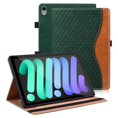 Varohix Case for iPad Mini 5 2019, iPad Mini 4 2015 PU Leather Folio Case Protective Cover Multi-Angle Viewing Stand with Pencil Pocket for iPad Mini 5/4/3/2/1-Retro Green