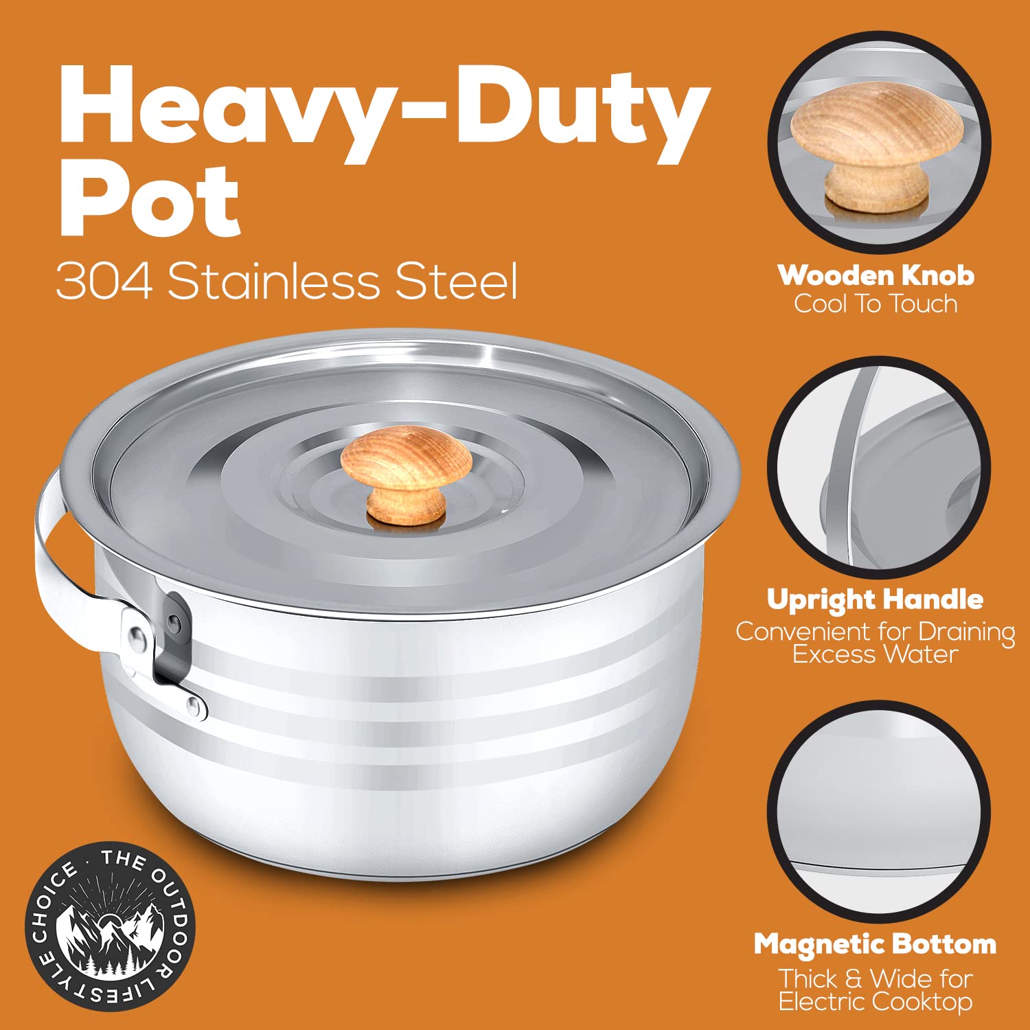 WEALERS Camping Cookware & Dinnerware Set- 17 Pieces Stainless Steel Pots and Pans Set with Plates, Bowls & Sporks in Travel Mesh Bag for Camping, Trekking, Backyard Picnic & Backpacking Gear