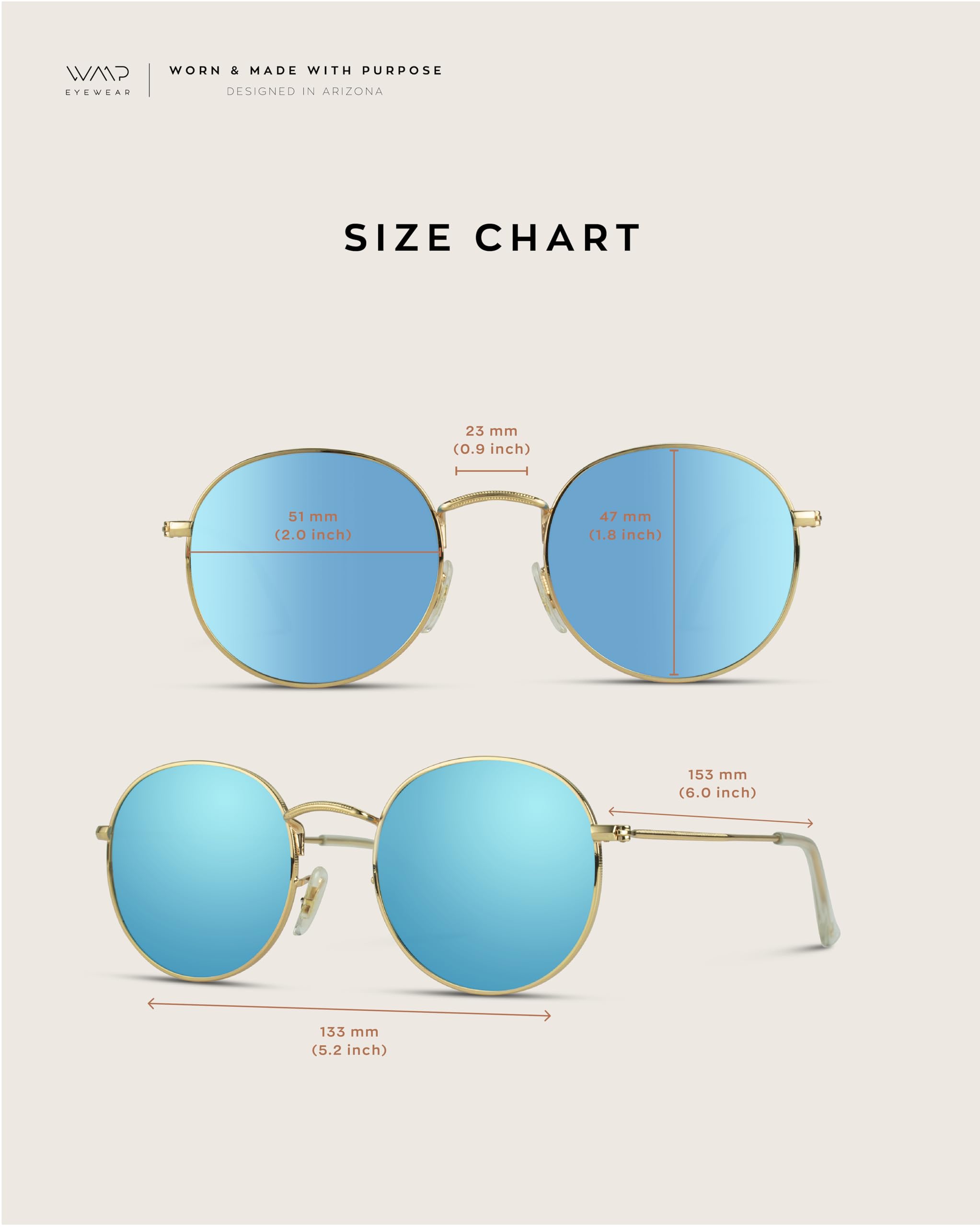 WearMe Pro - Reflective Lens Round Trendy Sunglasses