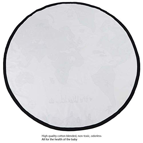 Yuehuam 53Inch Adventure World Map Pattern Circular Kid Crawling Game Mat Thicken Baby Crawling Playmat Blanket Floor Infant Child Activity Round Rug