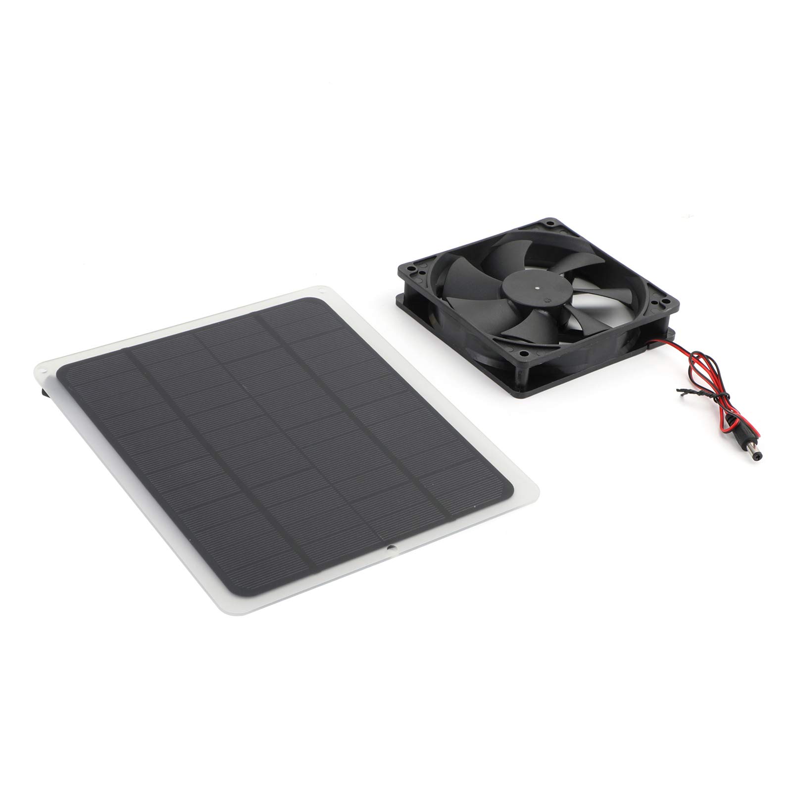 Topteng Solar Powered Fan, Solar Panel Powered Fan Mini Ventilator 10w Solar Panel for Greenhouse Pet/Dog Chicken House, Motorhome House, Outdoor Home Cooling Chicken Coop