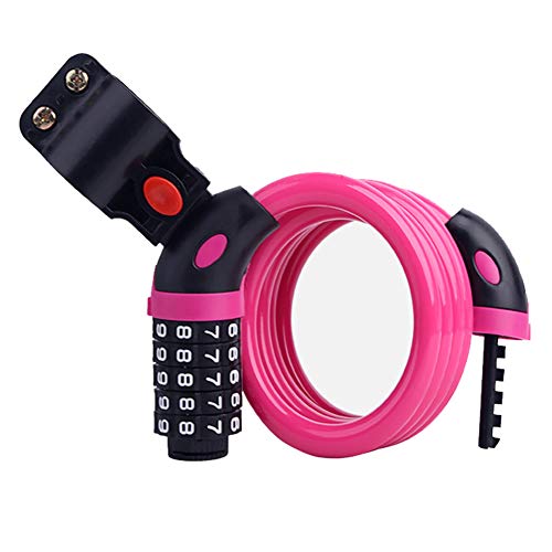 ZHYING Anti Theft Bike Password Lock,with Mounting Lock Bracket,120cm Bicycle Steel Chain with 5 Digits Code,for Scooter,Motorcycles