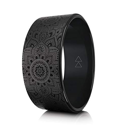 YOGA DESIGN LAB | THE YOGA WHEEL | Eco Printed, Extra Strength, Padded, Dharma Exercise Wheel | Designed in Bali | Enhance Your Postures and Stretch Deeper (Mandala-Night)