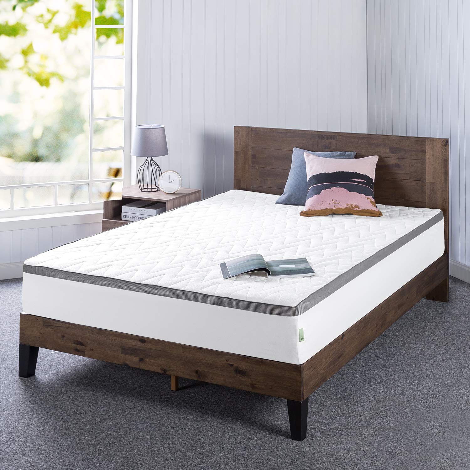 ZINUS 3 Inch Luxury TorsoTec Memory Foam Mattress Topper with Removable Cover/Pressure-Relieving Design, King