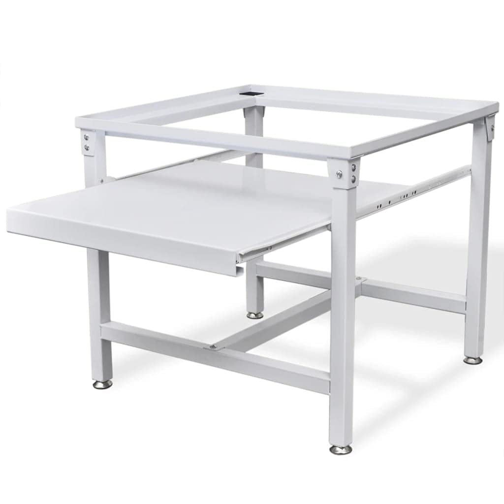 Washing Machine Pedestal with Pull-Out Shelf and Non-slip Pads - Adjustable Feet Steel Stand, Heavy Duty Appliance Base for Refrigerators, Dryers, Dishwashers 23.6" x 22.2" x 21.1"