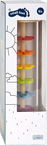 Wooden Rainbow Rainmaker Toy by Small Foot – Rhythm Instrument and Rattle for Babies Helps Hand-Eye Coordination and Developing Sensory Skills – Classic Educational Game for Toddlers – Age 6+ Months
