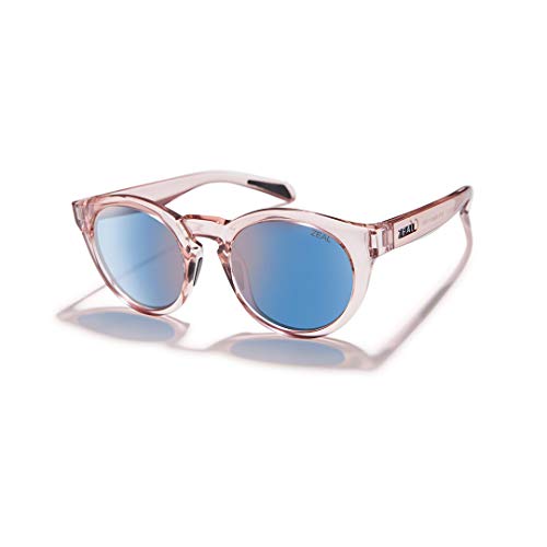 Zeal Optics Crowley | Plant-Based Polarized Sunglasses for Men & Women - Desert Rose/Polarized Horizon Blue Lens