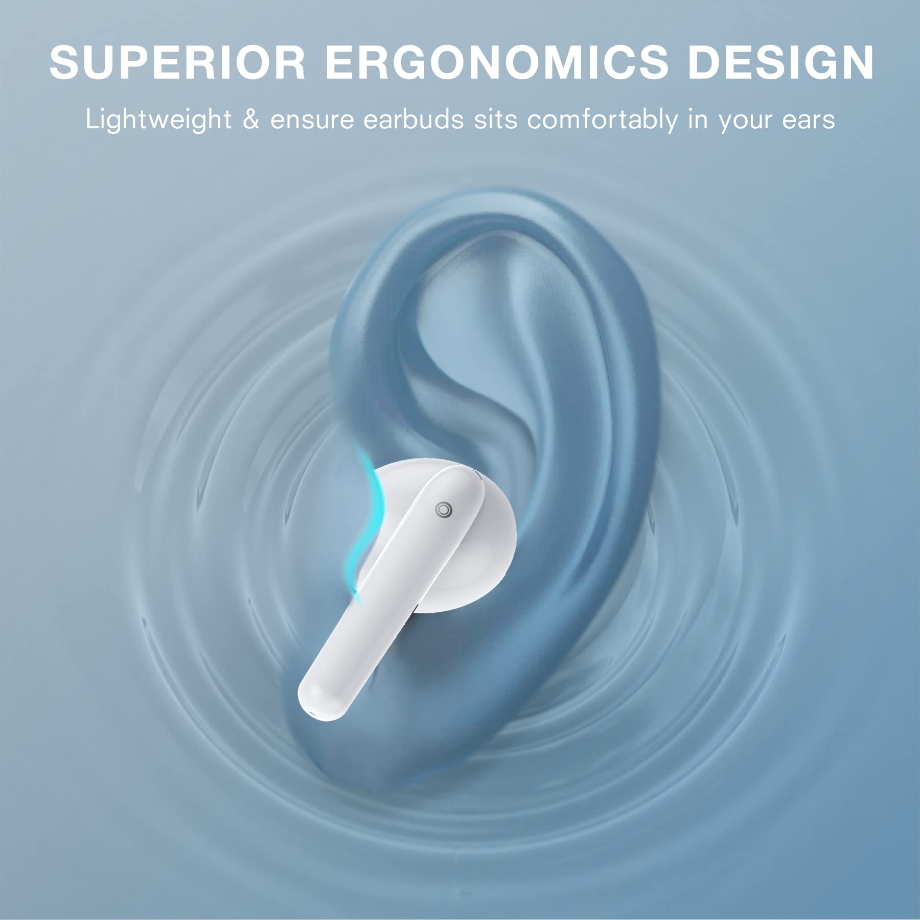 YW YUWISS Bluetooth 5.0 True Wireless Earbuds Touch Control with Charging Case Cordless in Ear Headphones IPX4 Waterproof with Noise Cancelling Mic for Apple iPhone Android Samsung (White)