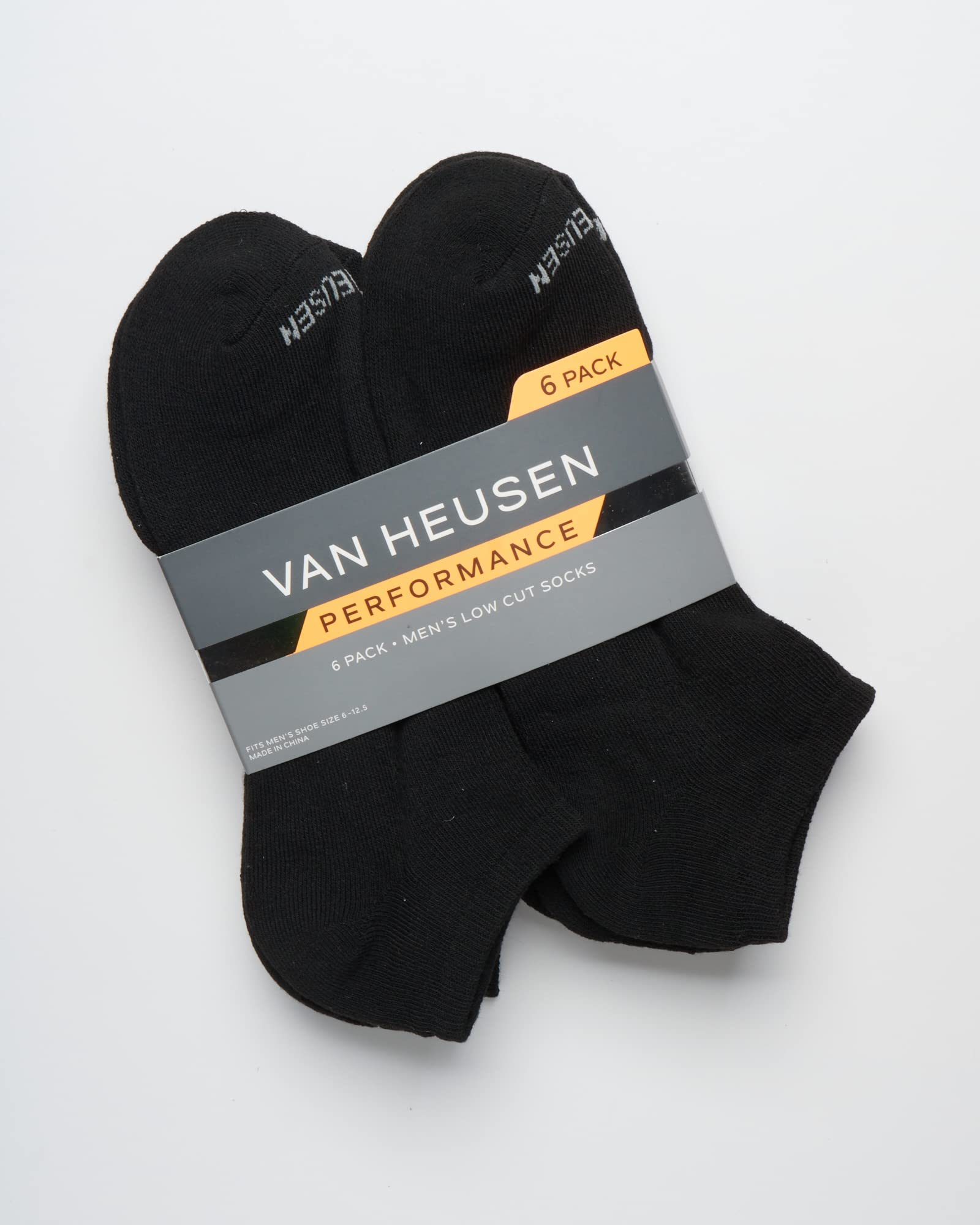 Van Heusen Men's Socks - Athletic Cushion Low Cut Ankle Socks (6 Pack), Size 6-12.5, Premium White