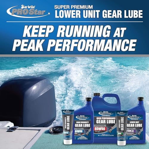 STAR BRITE High Viscosity Lower Unit Gear Lube 80W90 - Anti-Wear, Rust & Corrosion Inhibitors, Ideal for Outboard Motors & Stern Drives - 32 OZ (027032)