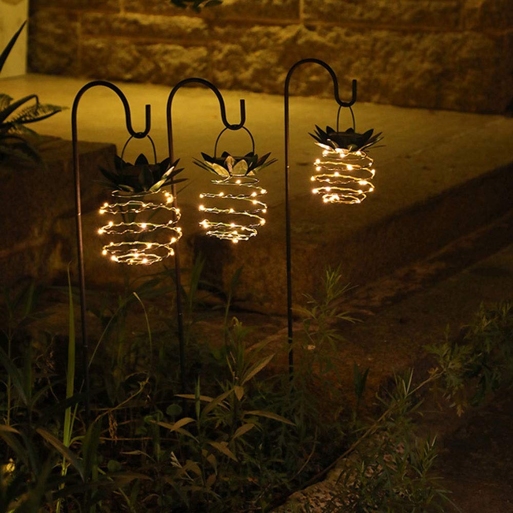 UTYING Led Copper Wire String Lights Solar Pineapple Light,Waterproof String Lights for Home, Garden, Holiday Decorations, Party Decorations