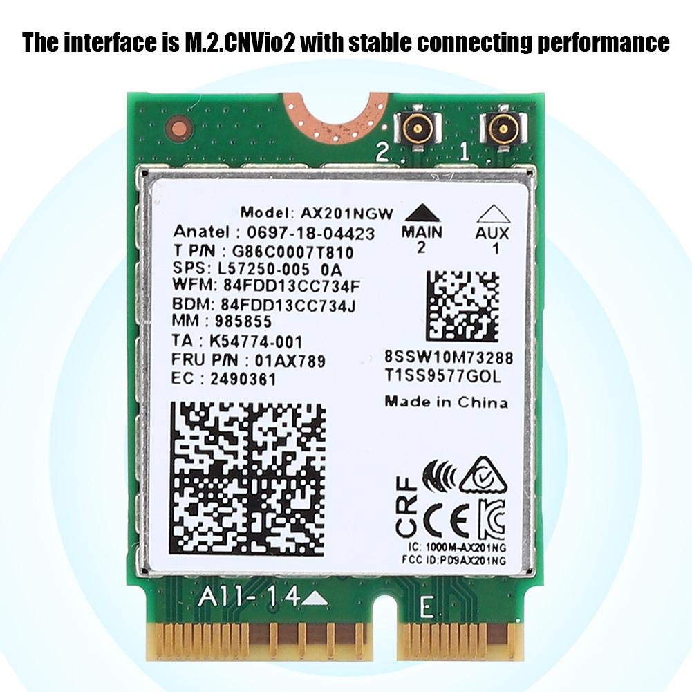 Wireless WiFi Network Card, Bluetooth 5.0-Dual Band Wireless Bluetooth Adapter, Wi-Fi 6 6 Gigabit 2400M Network Card for Laptop and
