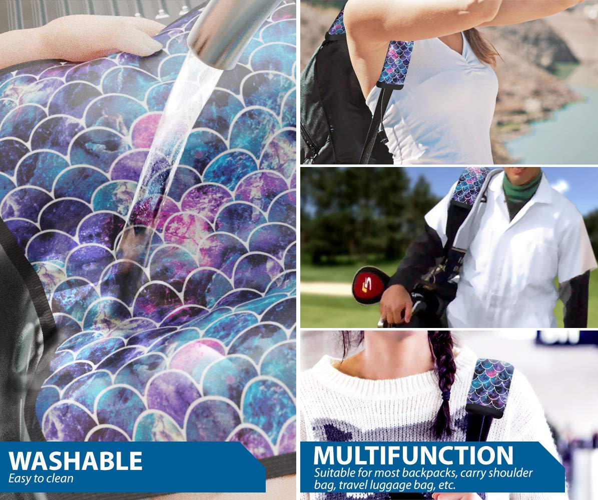 WIRESTER Soft Car Safety Seat Belt Shoulder Pad Cover Design, Cushion Harness Comfortable Pad - Mosaic Mermaid Scale